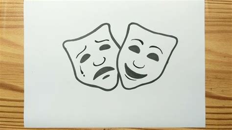 Comedy And Tragedy Masks Drawing