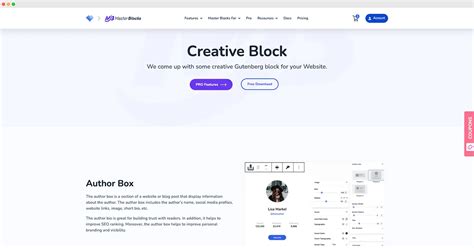 Creative Block For Gutenberg Editor Master Blocks