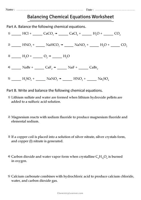 Free Printable Balancing Equations Worksheets Worksheets Library