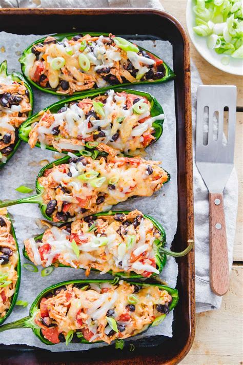 Cheesy Chicken Stuffed Poblano Peppers Easy Stuffed Poblanos