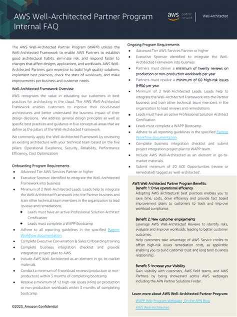 Aws Well Architected Partner Program Faq Pdf Amazon Web Services Customer Satisfaction