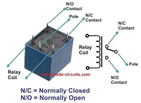 How A Relay Works How To Connect N O N C Pins Homemade Circuit Projects In Circuit