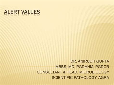 Alert Values In Lab Critical Lab Valuespptx
