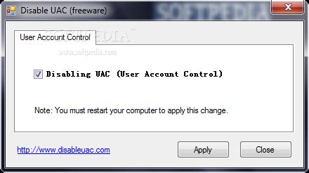 Disable UAC Download Softpedia