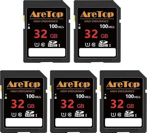 Aretop Sd Card 32gb 5 Pack Uhs I Class 10 Sdhc Memory Card