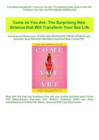 Free Download Epub Come As You Are The Surprising New Science