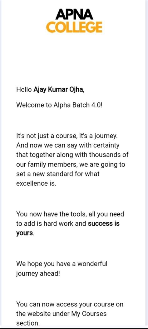 Ajay Kumar Ojha On Linkedin Hi Everyone Today I Enroll Alpha 40 New Batch Launch In Aapna College