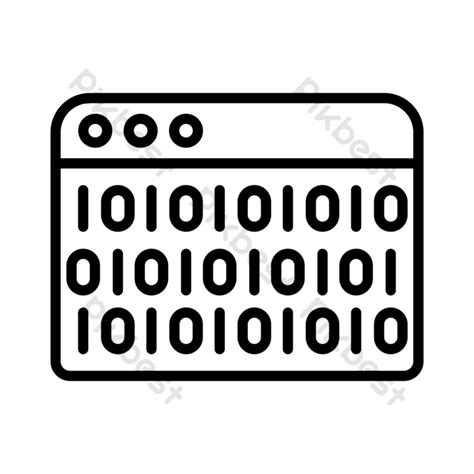 Binary Code Line Icon Vector Png Images Ai Free Download Pikbest