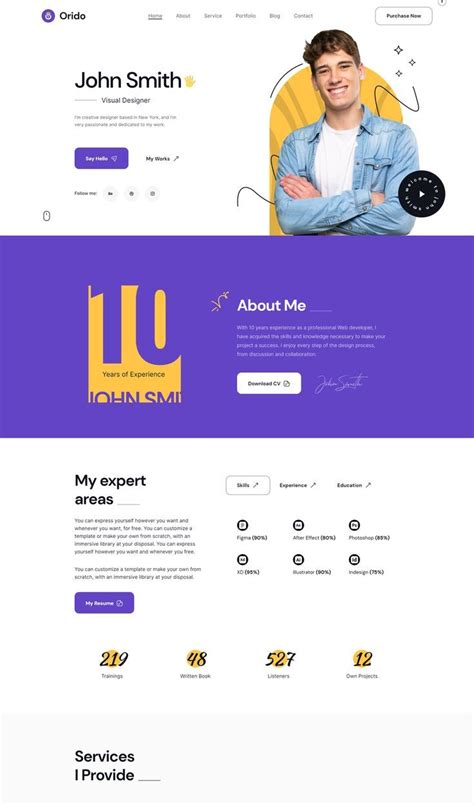 Personal Portfolio Html Website Template In 2022 Personal Portfolio