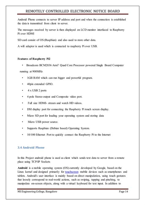 Electronic Notice Board Using Raspberry Pi And Android Phone Docx Operating Systems