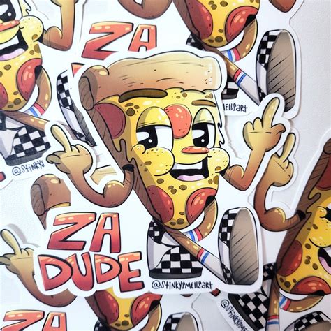 Pizza Bro Glossy Laminated Water Resistant Sticker Etsy