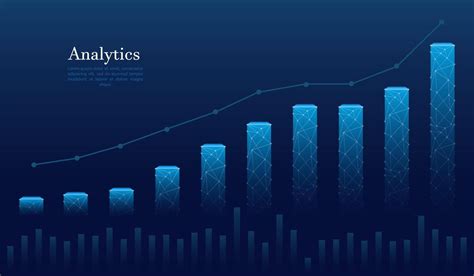 Digital Growth Graph Chart On Technology Blue Background Chart
