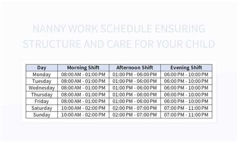 สร้างตารางการทำงานของพี่เลี้ยงเด็กเพื่อให้การดูแลและโครงสร้างที่