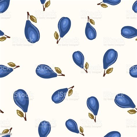 흰색 배경에 매화와 매끄러운 패턴 천연 맛있는 신선한 잘 익은 맛있는 과일 인쇄 직물 직물 배너 기타 디자인에 대한 벡터 일러스트레이션 나뭇잎이 있는 자두 식품 컨셉 개념에