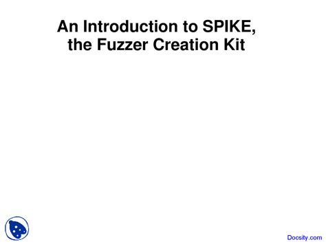 introduction to spike computer network lecture slides slides computer networks docsity