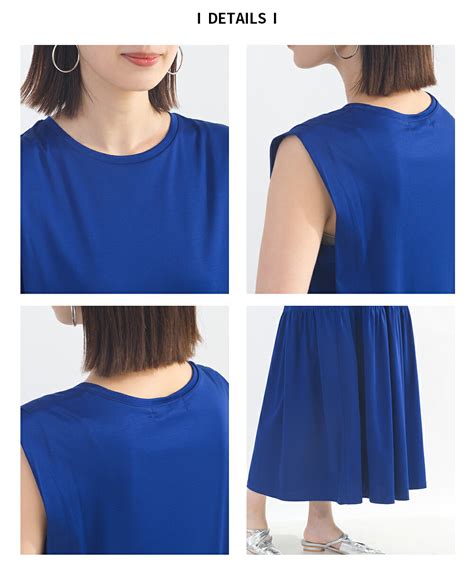 【楽天市場】piccin ノースリーブティアードカットワンピース スーピマコットン レディース ワンピース 伸縮性 ノースリーブ ティアード クルーネック ブルー ブラック：piccin楽天市場店