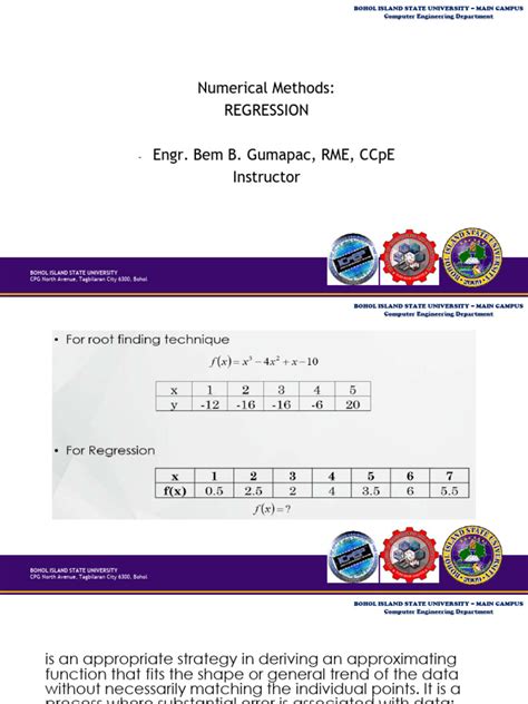 Numerical Methods Regressions Pdf Regression Analysis Least Squares