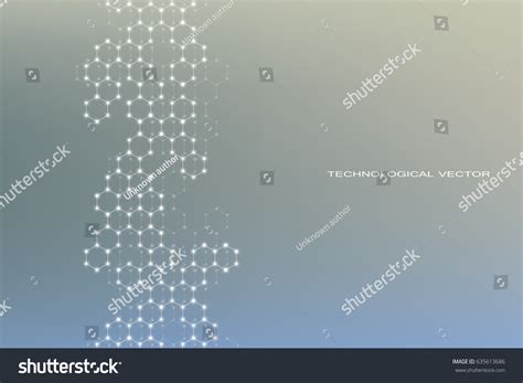 Hexagonal Structure Molecule Dna Neurons System Stock Vector Royalty