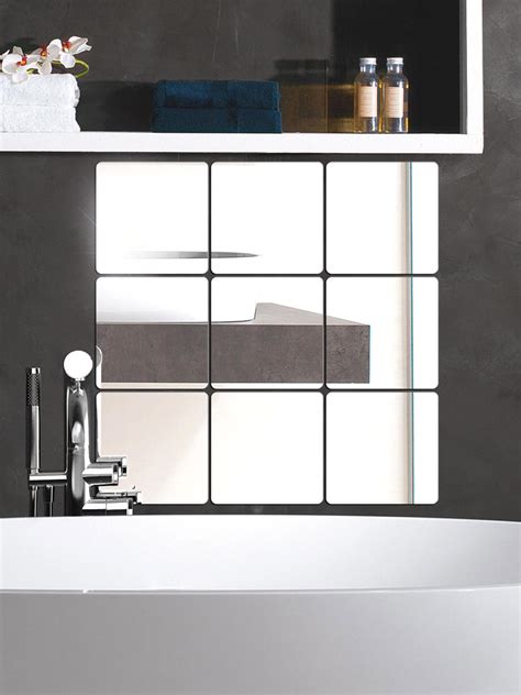 Наліпка дзеркальна настінна Квадрати 9 шт Срібний • Краща ціна в Києві Україні • Купити в