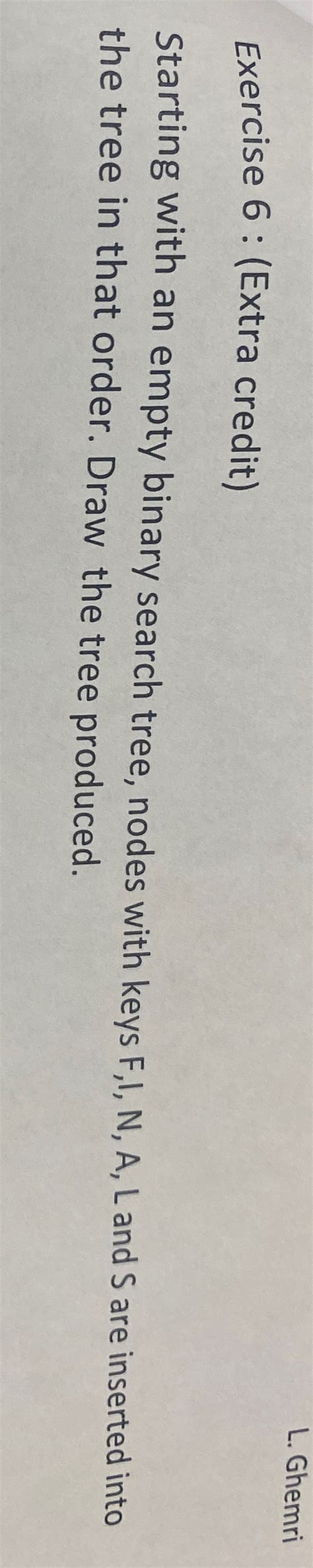 Solved Starting With An Empty Binary Search Tree Nodes With
