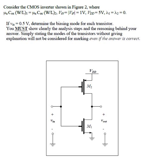Solved Consider The CMOS Inverter Shown In Figure Where Chegg Com