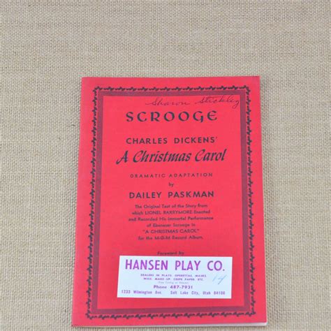 Scrooge A Dramatic Adaptation Of A Christmas Carol By Charles Dickens