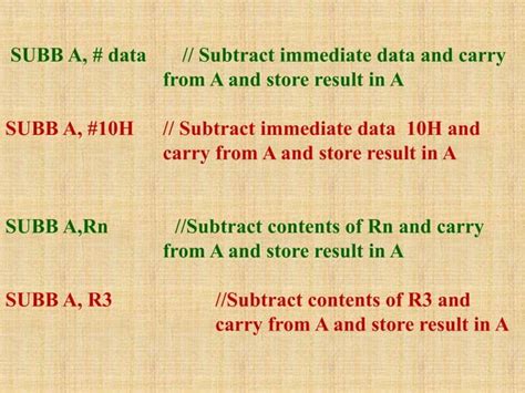 arithmetic and logical instructions 8051 microcontroller ppt