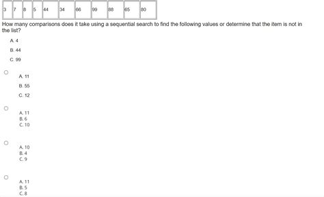 solved how many comparisons does it take using a sequential