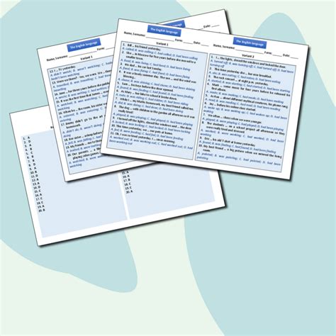 Рабочий лист по английскому языку Past Tenses Simple Continuous Perfect Perfect Continuous