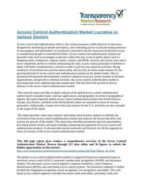Access Control Authentication Market