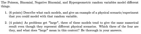 Solved The Poisson Binomial Negative Binomial And