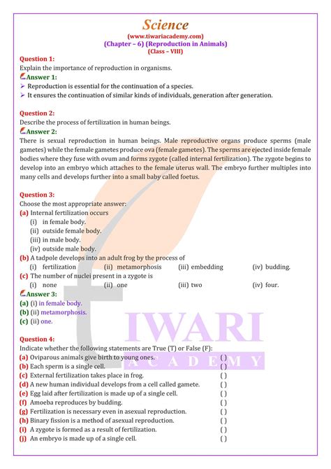 Ncert Solutions For Class Science Chapter Reprodu Vrogue Co