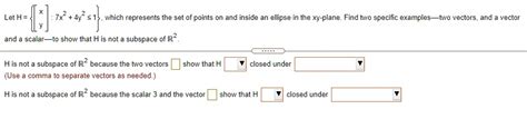Solved Lk Vs Represents The Set Of Points On And Inside An Ellipse