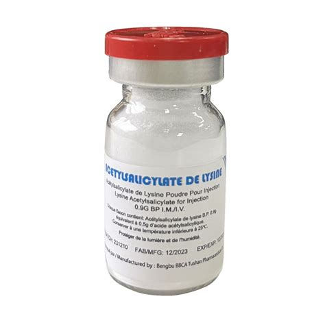 Aspirin Dl Lysine For Injection Lysine Acetylsalicylate For Injection 0 9gx10 Bottles