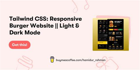 Tailwind Css Responsive Burger Website Light And Dark Mode Buymeacoffee