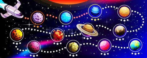 Game Space Ui Planet Map Sky Level Route Computer Playing Astronaut Travel Cosmic Landscape