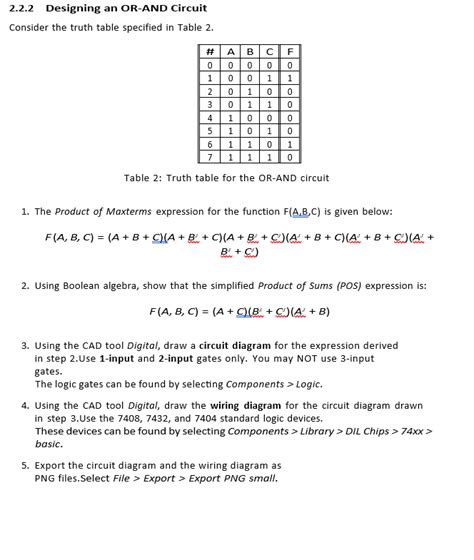 Solved 222 Designing An Or And Circuit Consider The Truth