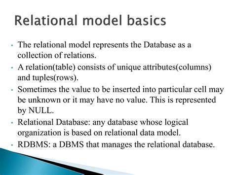 The Relational Data Model Concepts Introduction Ppt
