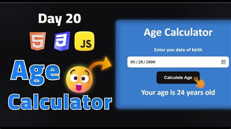 Create A Age Calculator Using Htmlcss And Javascript 🚀 Adel Gabr