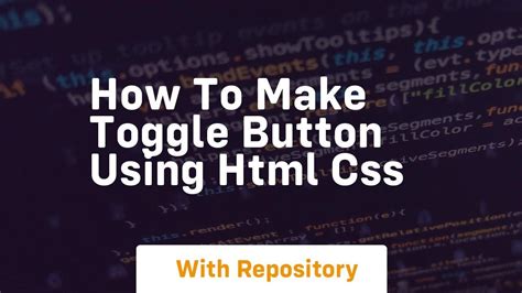 How To Make Toggle Button Using Html Css Youtube