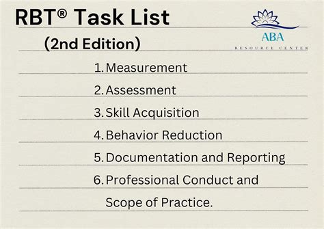 What Is The RBT Task List 2nd Edition ABA Resource Center