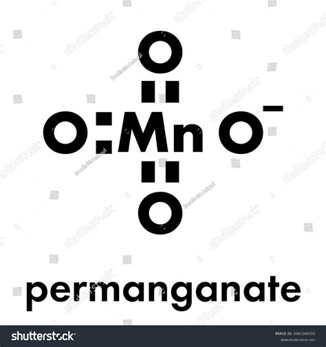 Permanganate Anion Chemical Structure Skeletal Formula Stock Vector Royalty Free 2062160555
