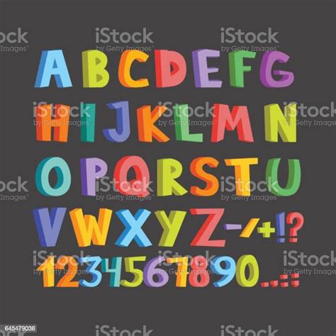 크고 작은 다채로운의 글자는 Abc 숫자 벡터 일러스트 레이 션 교육에 대한 스톡 벡터 아트 및 기타 이미지 교육 귀여운