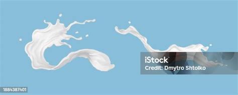 우유 밝아진 파란색 배경에 고립입니다 사실적인 벡터 일러스트 물이 튀는에 대한 스톡 벡터 아트 및 기타 이미지 물이 튀는