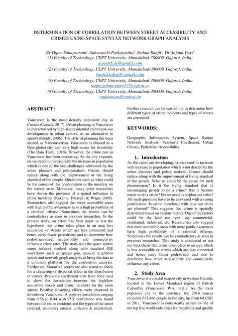 Pdf Determination Of Correlation Between Street Accessibility And Crimes Using Space Syntax