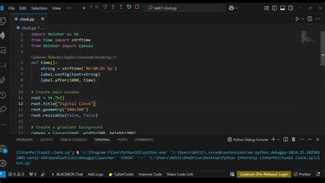 Python Digitalclock Gui Tkinter Coding Programming Tech Aditi Kamble