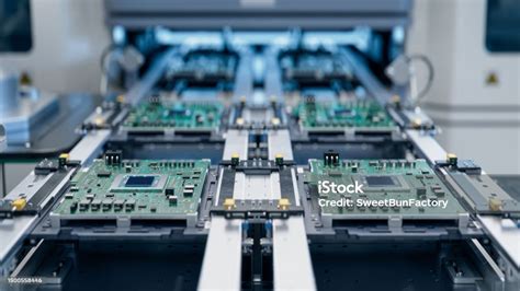 조립 라인의 고급 회로 기판 전자 장치 생산 산업 완전 자동화된 Pcb 조립 라인 전자 제조 시설 또는 공장 회로판에 대한 스톡 사진 및 기타 이미지 Istock