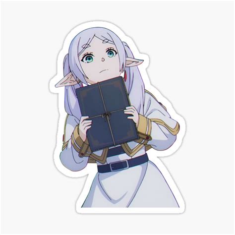 Frieren Cute Look With A Book Sticker For Sale By L1sercool Redbubble