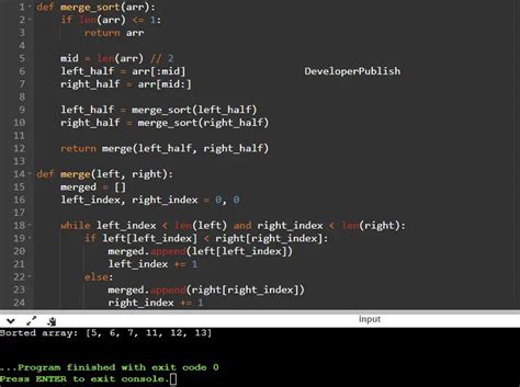 Python Program To Implement Merge Sort