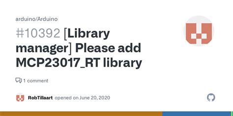 Library Manager Please Add Mcp23017rt Library · Issue 10392